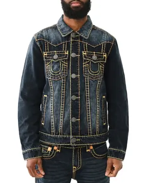 True Religion Jimmy Denim Jacket In Chanson Blue - 20% Off
